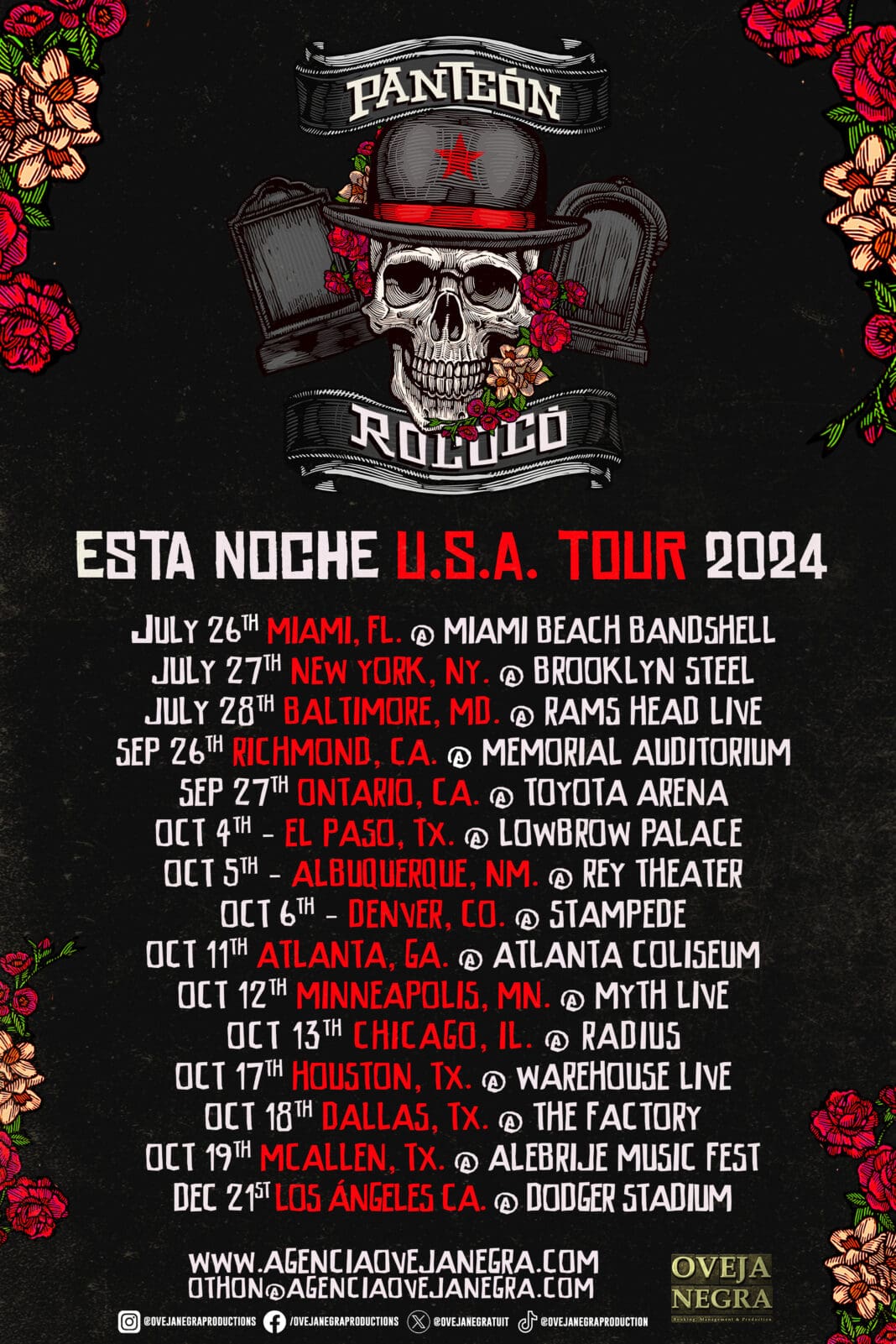 PANTEON ROCOCO ESTA NOCHE USA TOUR 2024 - rockeros.net